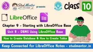 Unit 3 DBMS - Starting with LibreOffice Base Notes 2024